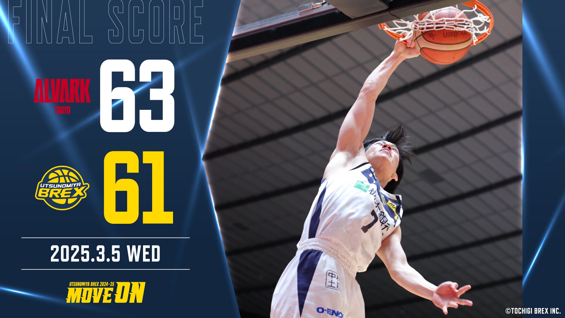 【宇都宮ブレックス】りそなグループ B.LEAGUE 2024-25 B1リーグ第24節 アルバルク東京戦 ゲームレポート | スポーツマニア